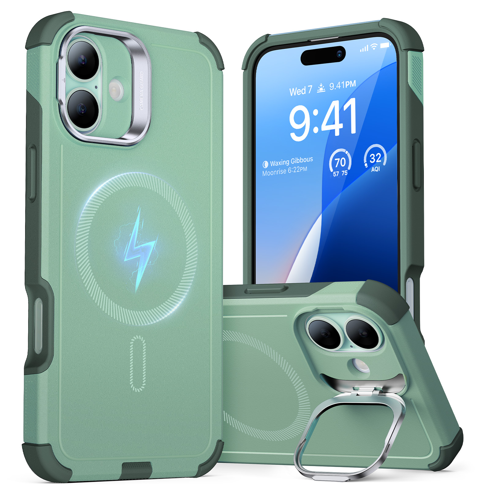ESR Cyber Tough Case with Stash Stand (HaloLock) iPhone 16 – ナイコム株式会社
